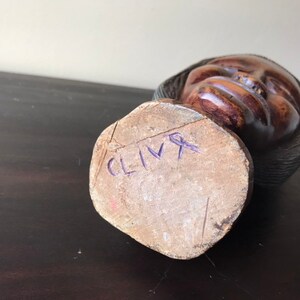 Wooden Bust, Tribal Wood Carved Head Statue, Double Sided Face, Boho ...