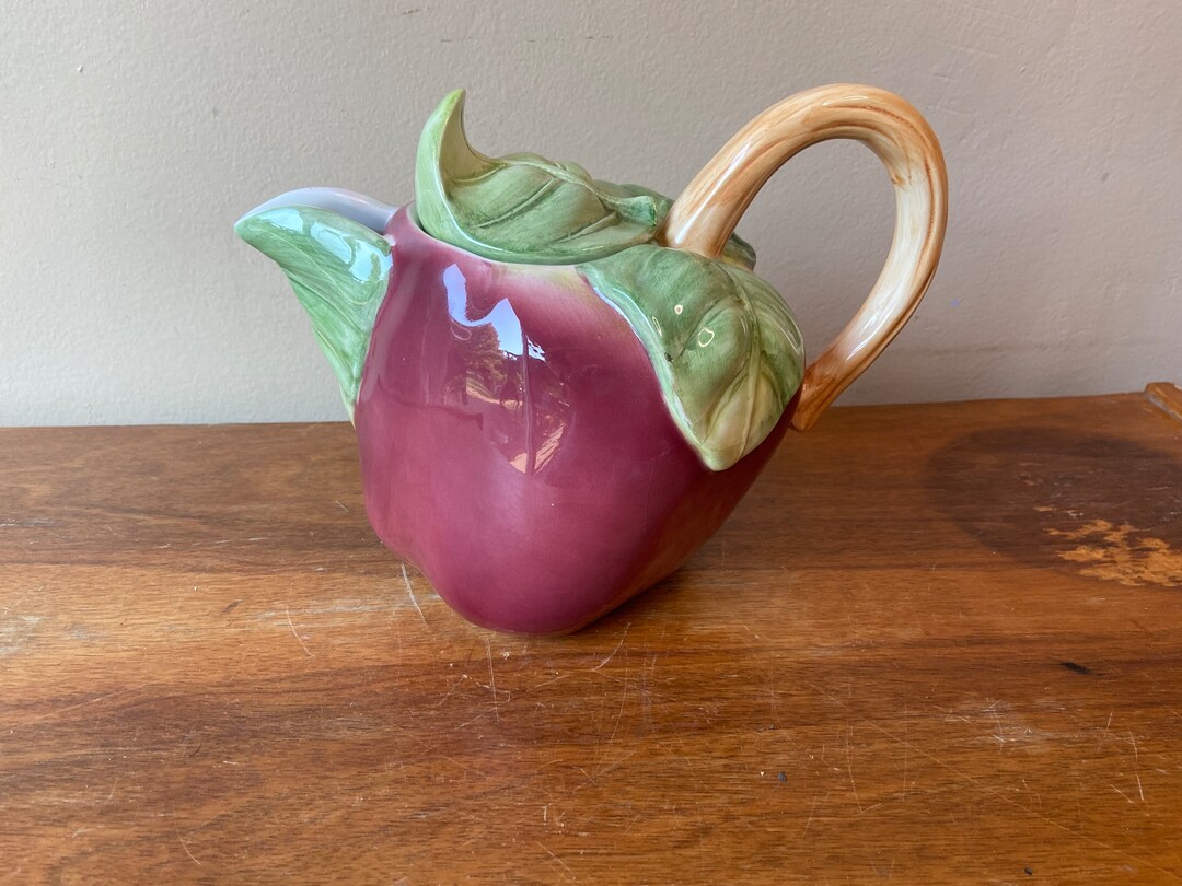 Ceramic Apple Tea Pot, Vintage Teapot, Tea Service, Tea Party ...
