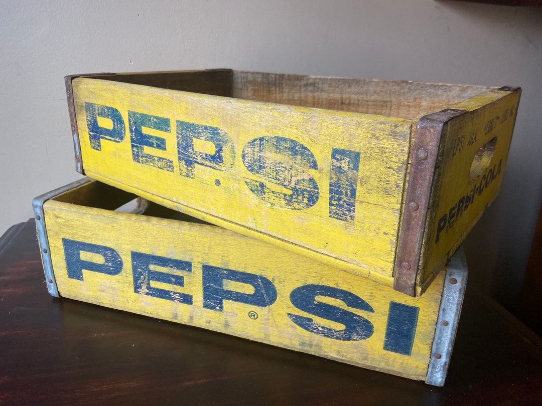 Vintage Pepsi Crates, Rustic Wooden Crate, Storage Crate, Soft Drink ...