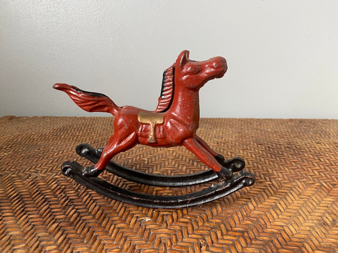 Iron Rocking Horse, Iron Horse, Vintage Figurine, Childrens Room Decor ...