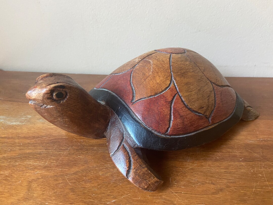 Wooden Turtle Hand Carved Wood Turtle Boho Decor Hardwood - Etsy