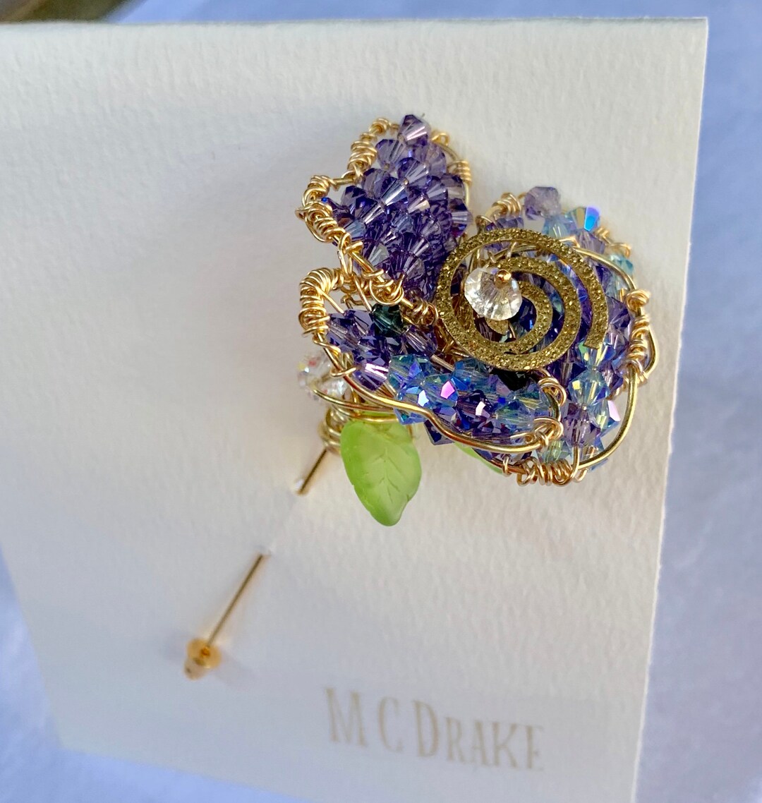 Blue Swaroski Crystals Lapel/stick Pin - Etsy