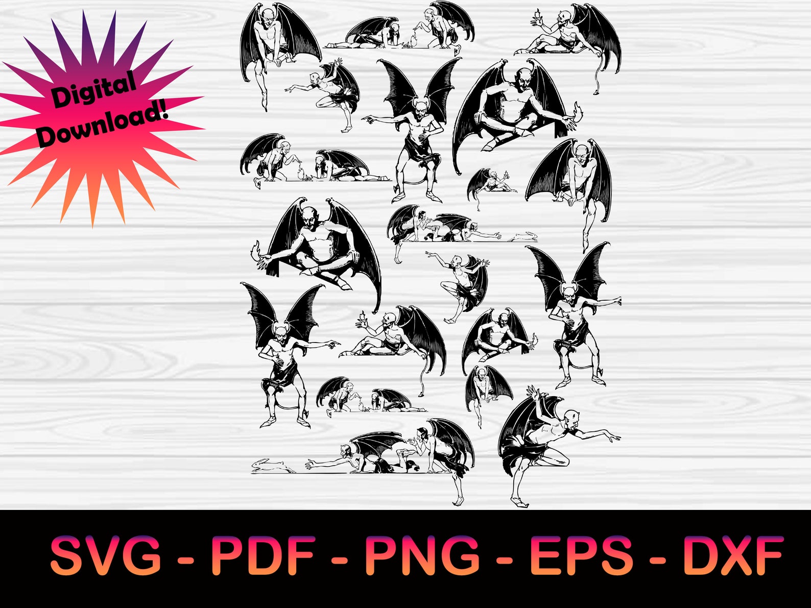 Demon Pattern SVG svg Pdf Png Eps Dxf Digital Download - Etsy