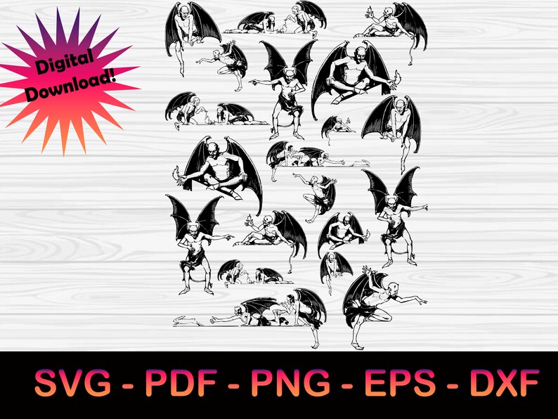 Demon Pattern SVG svg Pdf Png Eps Dxf Digital Download - Etsy
