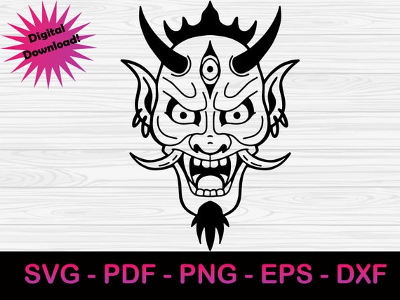 Angry Oni Japanese Oni Mask SVG svg Pdf Png Eps Dxf - Etsy Finland