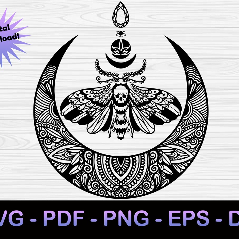 Gothic Moth Svg - Etsy