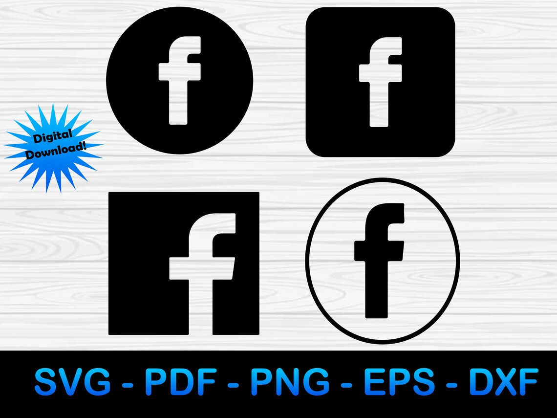 FB Logo Bundle SVG (svg, Pdf, Png, Eps, Dxf) Digital Download - Etsy