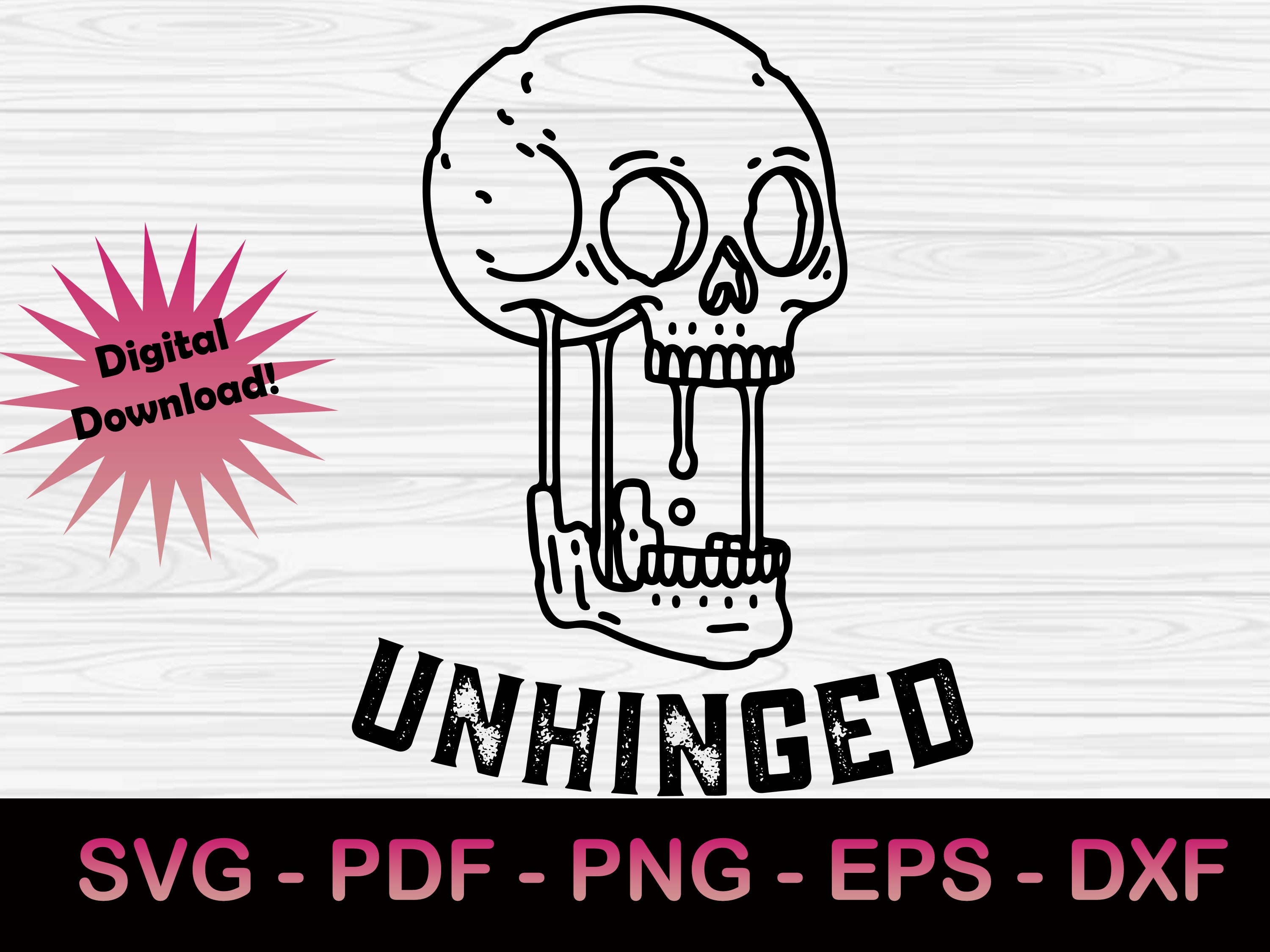 Unhinged SVG | Skull SVG | Skeleton SVG | Melting Skull Svg (svg, Pdf ...