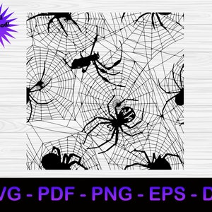 Seamless Spider Web SVG | Spider Web Pattern Svg | Seamless Spider ...