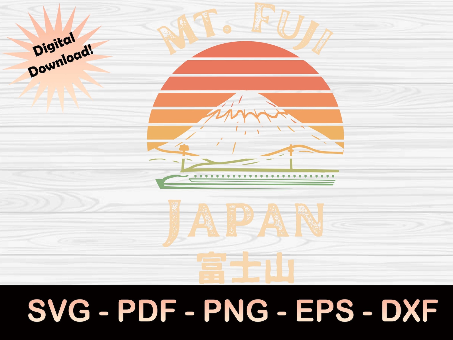 Mt. Fuji SVG | Japan SVG | Fuji-san SVG | Japanese Svg (svg, Pdf, Png ...