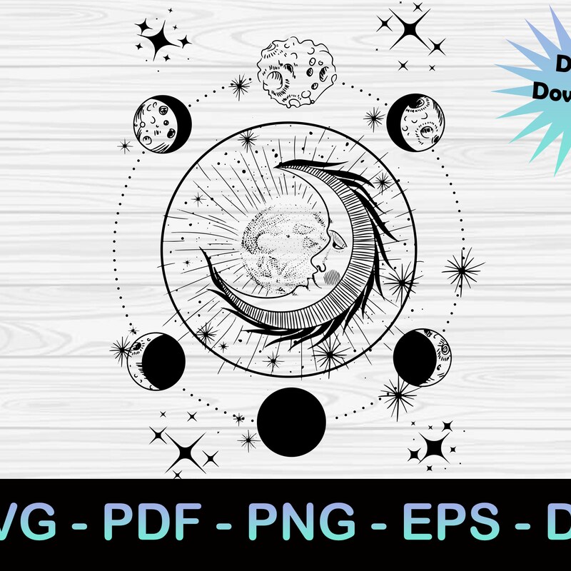 Mystical Moon Svg - Etsy