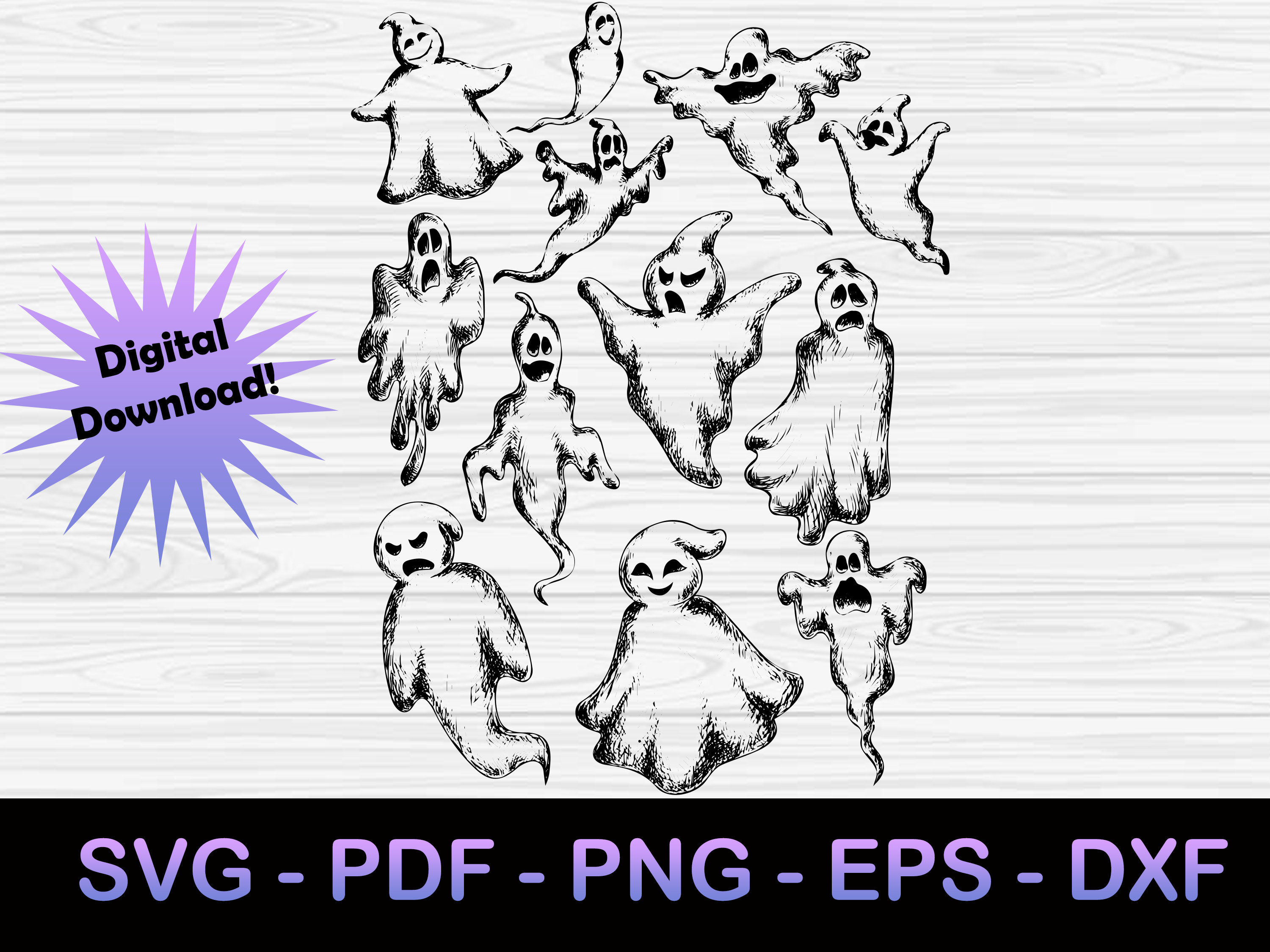 Ghost Pattern SVG (svg, Pdf, Png, Eps, Dxf) Digital Download - Etsy
