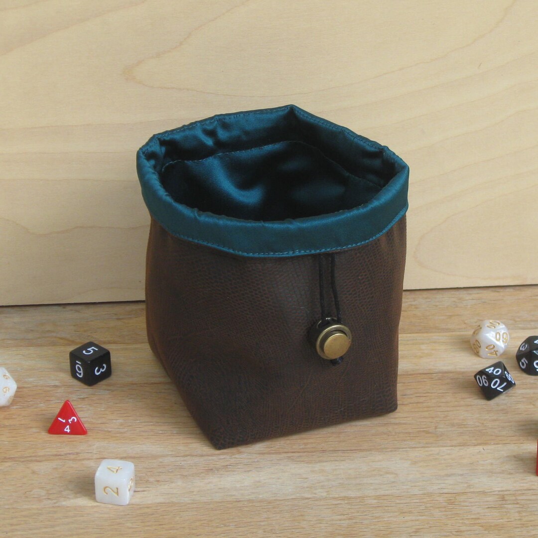 Brown Faux Leather Dice Bag, Large D&D RPG Pouch - Etsy