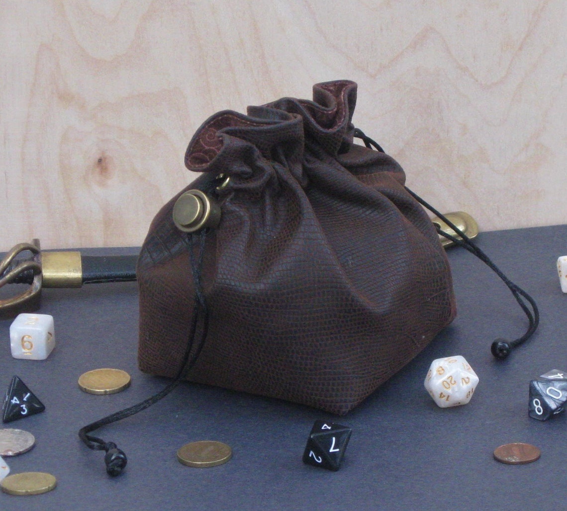 Dice Game Bag Leather Large Dice Bag of Holding Drawstring - Etsy