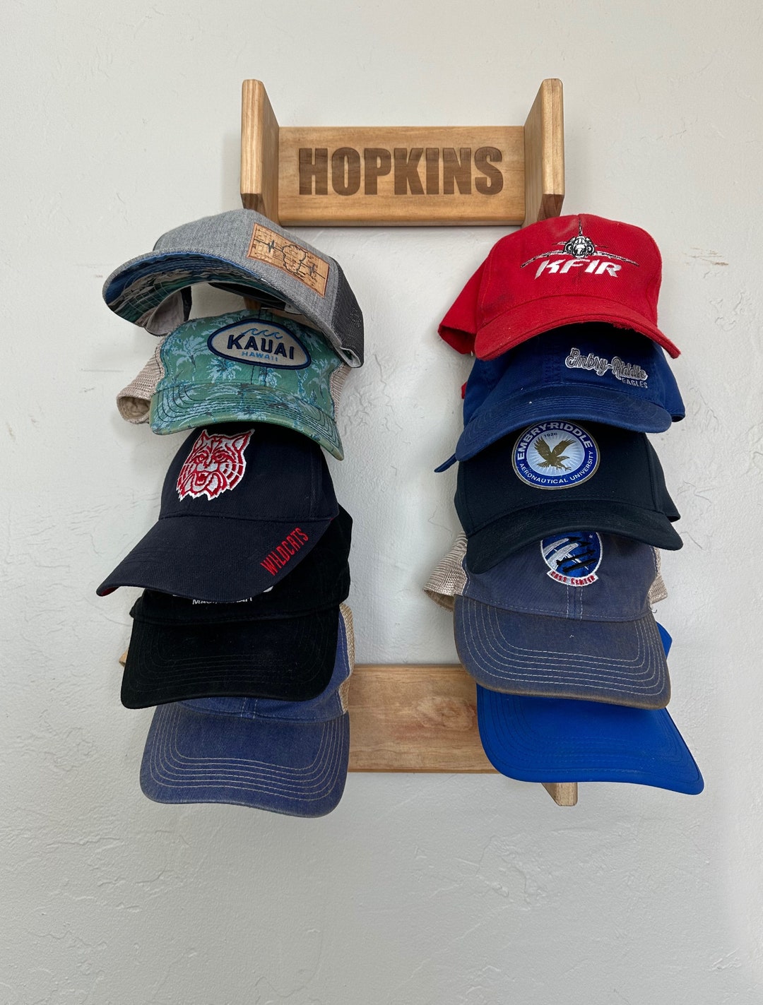 Custom Wood Cap Rack, Personalized Wood Hat Rack, Hat Organizer, Cap ...