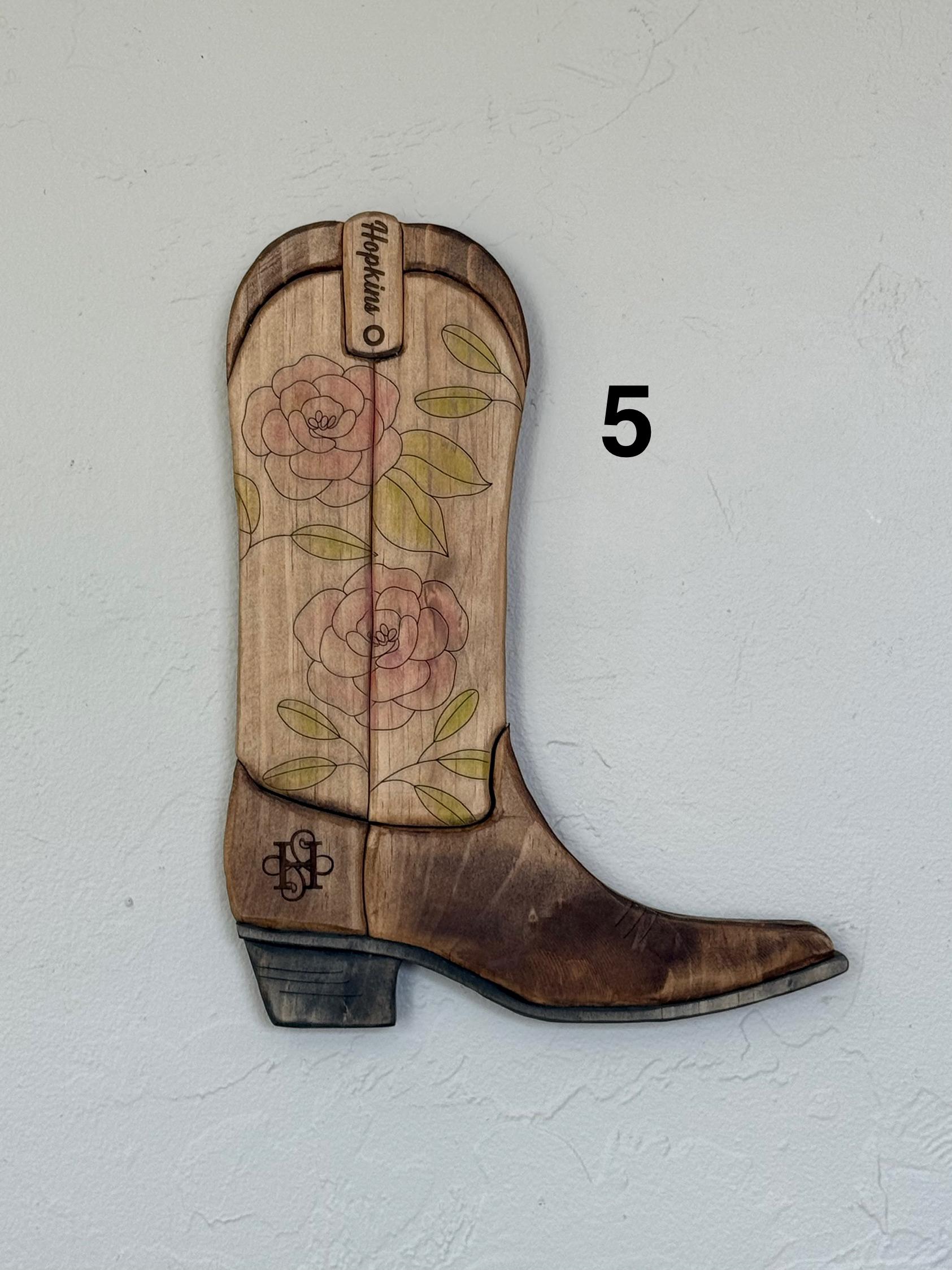 Wood Cowgirl Boot, Western Decor, Personalized Boot Art - Etsy