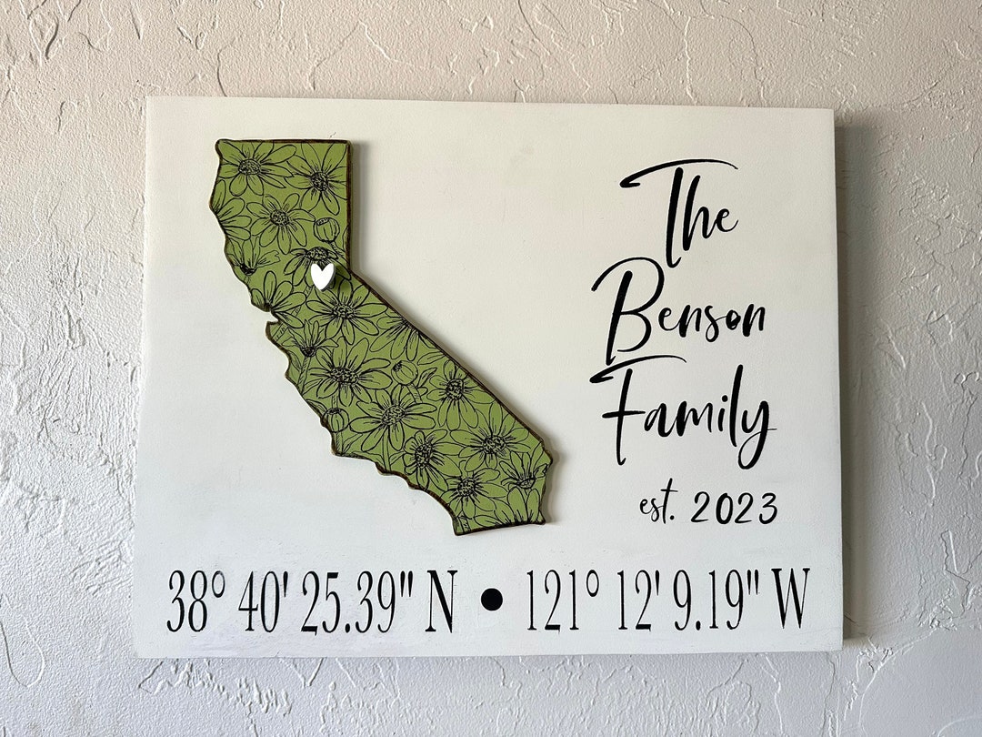 Wood Coordinate Sign Wall Art, Personalized Coordinate Wood Sign ...