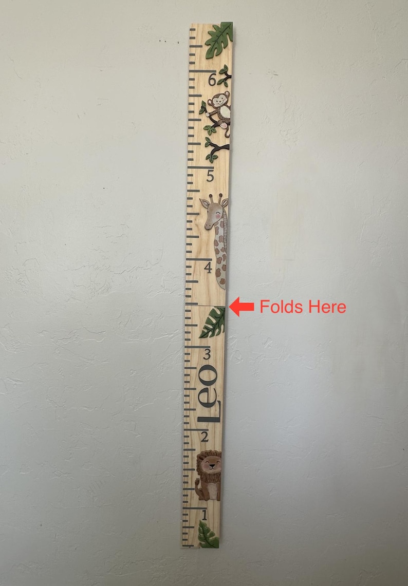 Folding Wooden Growth Chart, Height Chart, Nursery Decor, Baby Decor ...