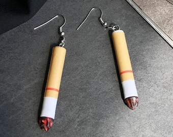 Cigarette Earrings - Etsy Australia