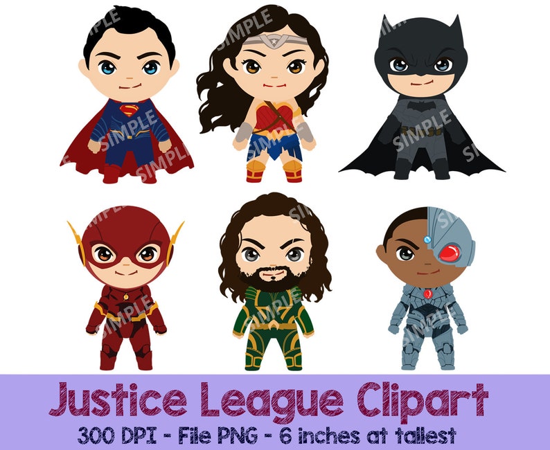 Justice League Digital Justice League ClipArt Justice League | Etsy