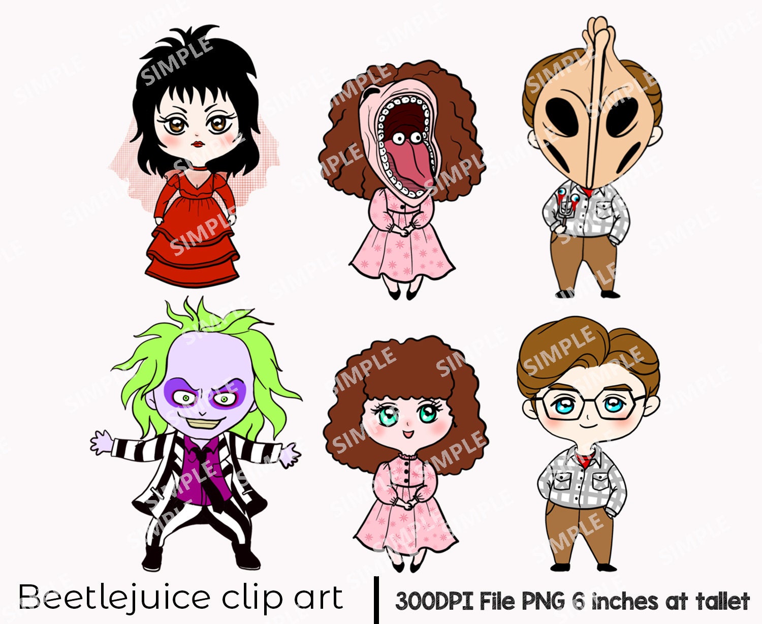 Beetlejuice Character ClipArt Beetlejuice Character Art Etsy