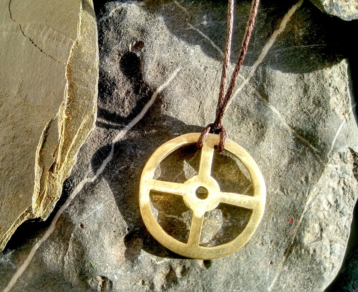 Solar Cross Necklace Norse Sun Wheel Pendant. Celtic - Etsy