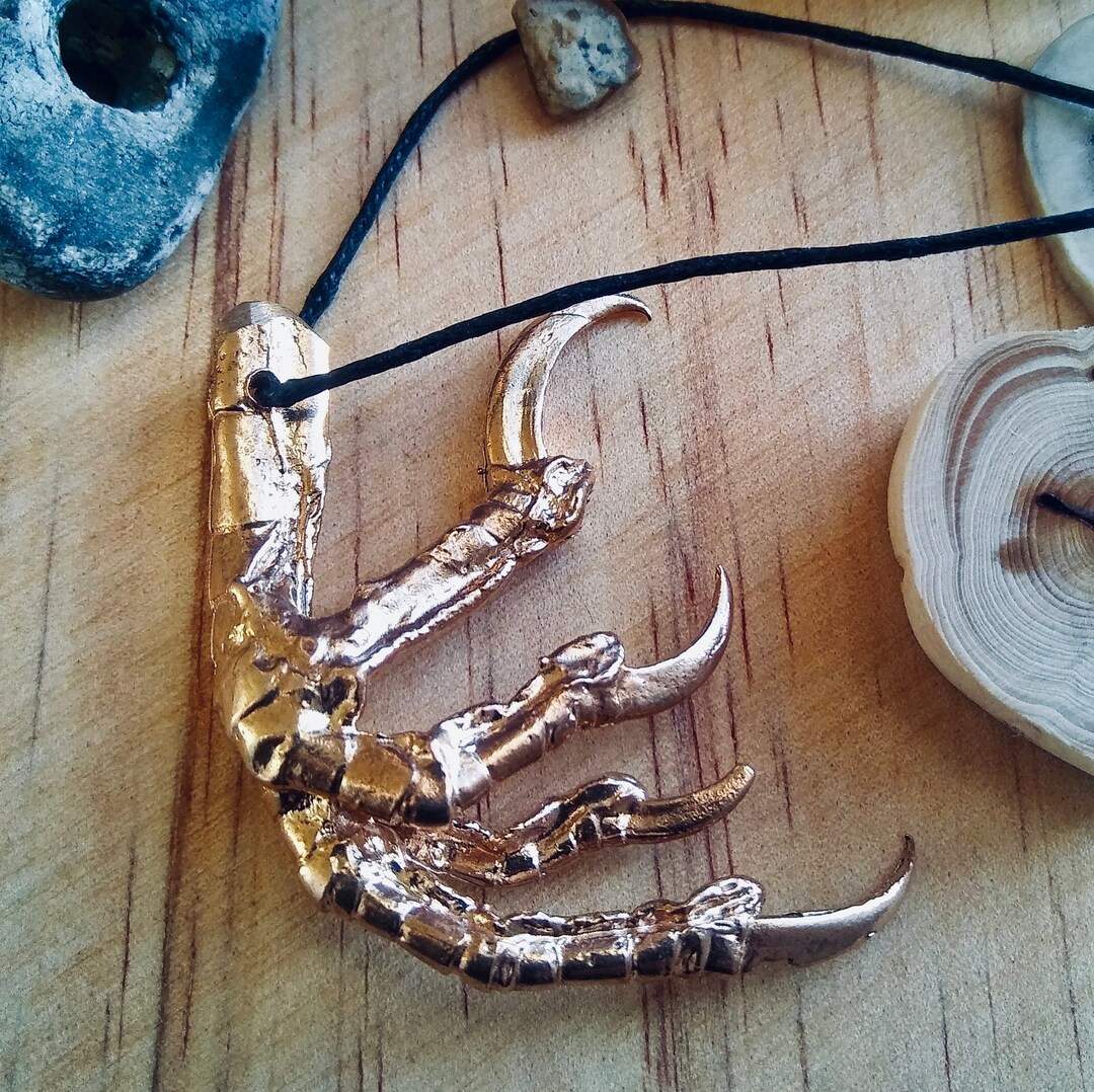 Raven Foot Raven Claw Bronze Occult Crow Jewelry Wiccan Chocker Witchy ...