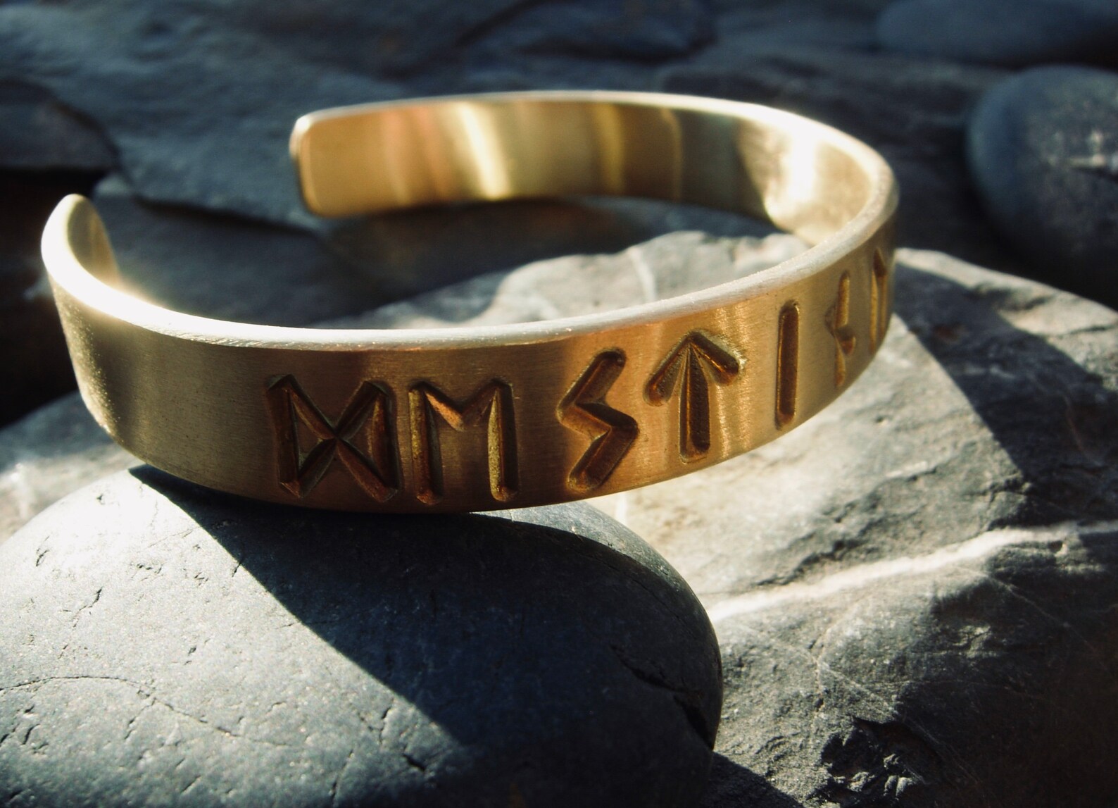 Brass Viking Bracelet, DESTINY IS ALL Rune Inscription, the Last ...