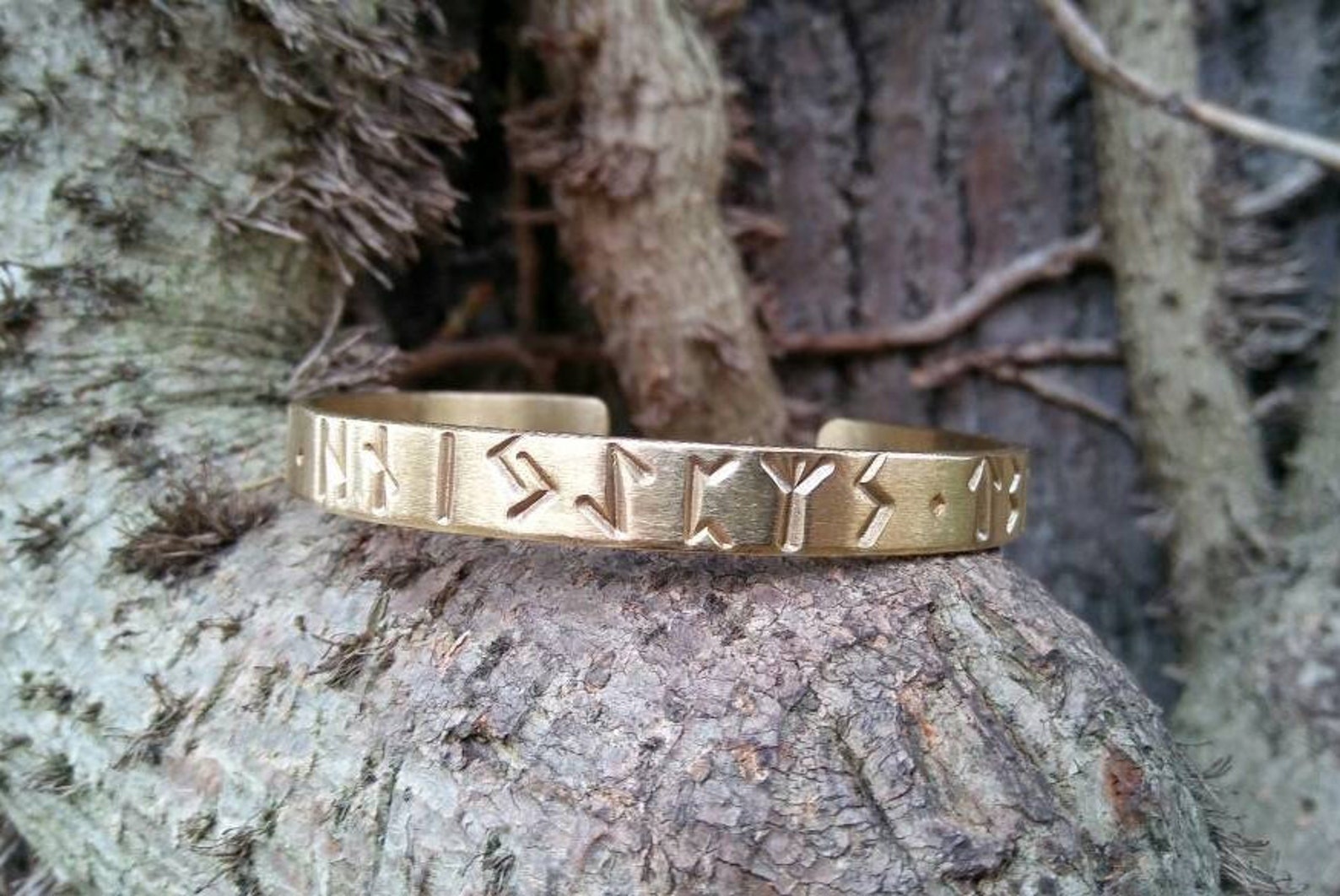 Cuff Rune Bracelet Viking Stamped Armring Viking Bangle - Etsy