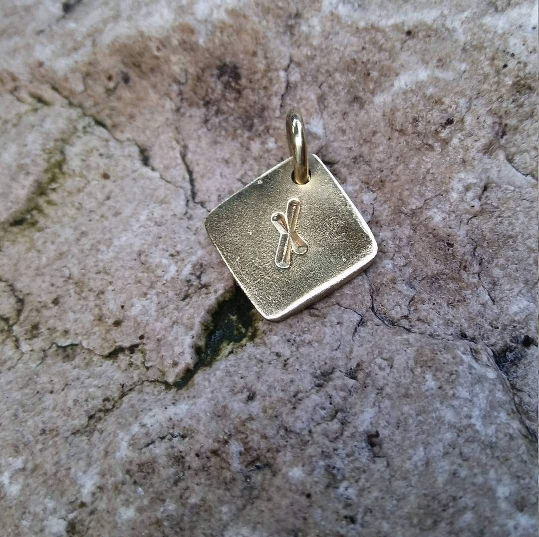 Rune N Nauthiz Naudr Nyd Elder Futhark Runes Small Gold Colour Metal ...