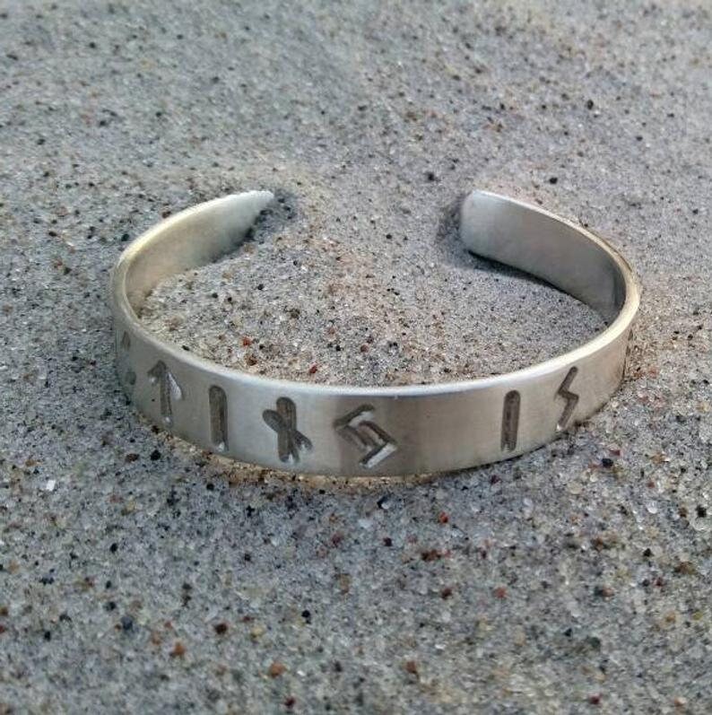 Brass Viking Bracelet, DESTINY IS ALL Rune Inscription, the Last ...