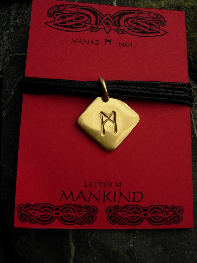 Mannaz M Rune Pendant Runes Pagan Hand Forged Amulet From - Etsy
