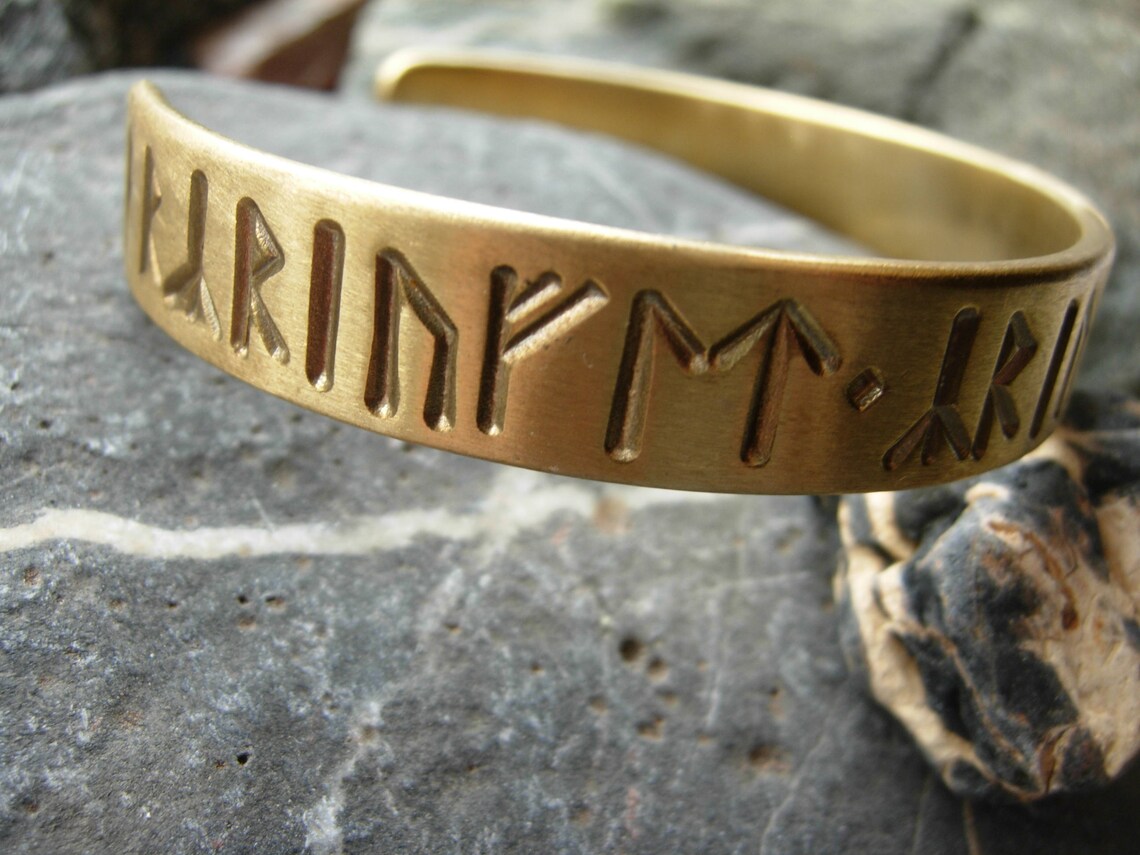 Viking Rune Bracelet Anglo Saxon Runes. Forged Bracelet Made - Etsy