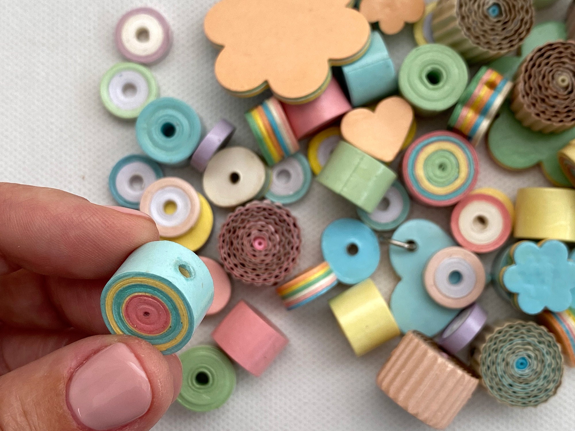 Paper Beads Assortment, Jewellery Components, Unique Handmade Beads Set ...