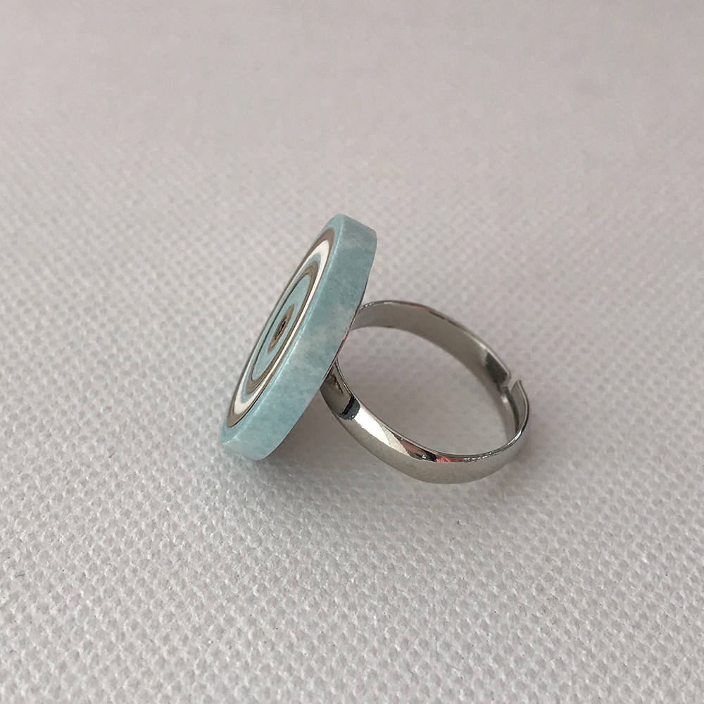 Quilling Paper Ring. Paper Gift for Her. Blue and Gold Ring. - Etsy