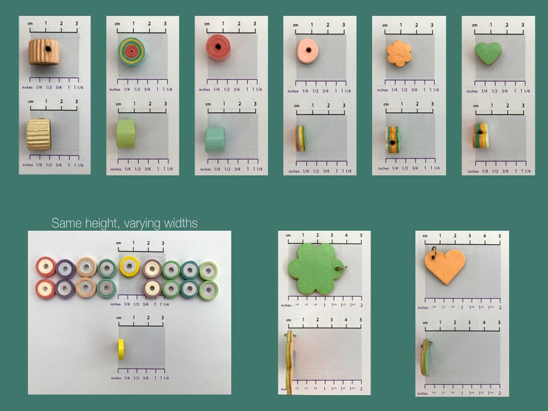 Paper Beads Assortment, Jewellery Components, Unique Handmade Beads Set ...