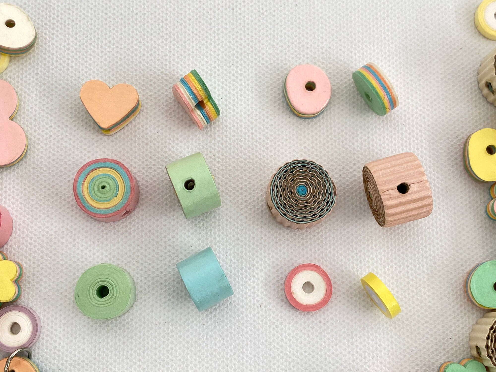 Paper Beads Assortment, Jewellery Components, Unique Handmade Beads Set ...