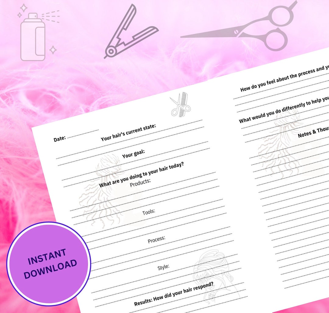 Natural Hair Journal Printable PDF - Track Your Hair Journey - Etsy