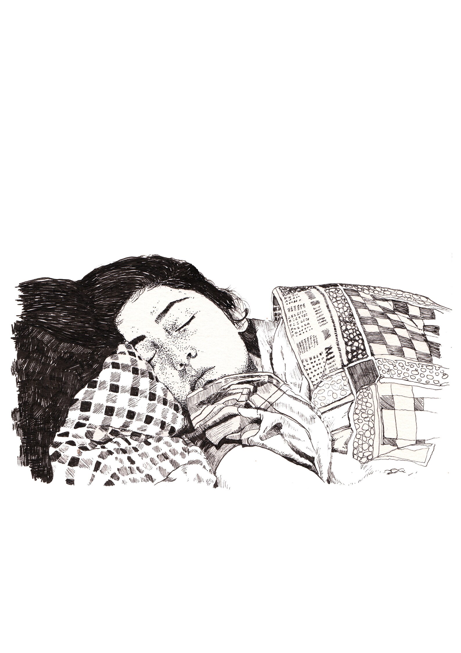 Original Drawing of Woman Sleeping, Hand Drawn Sleepy Time Art, Gift ...