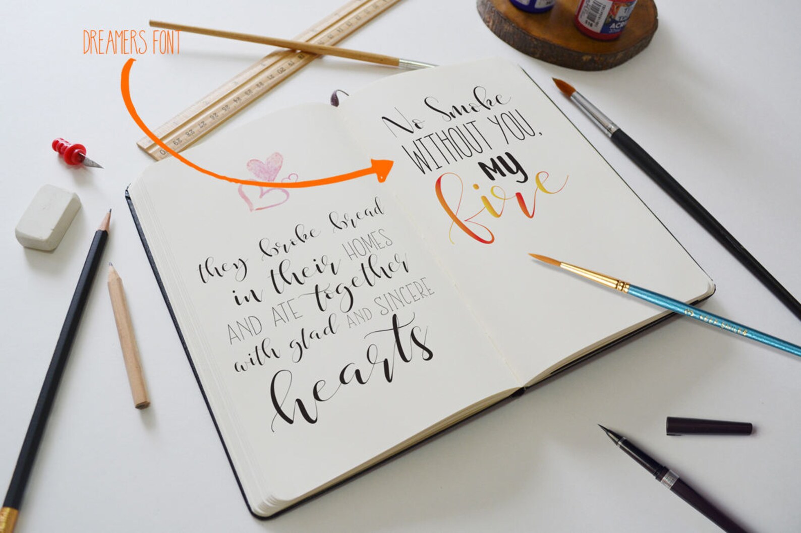 Handlettering Font All Caps Font Calligraphy Font Handlettered Font ...