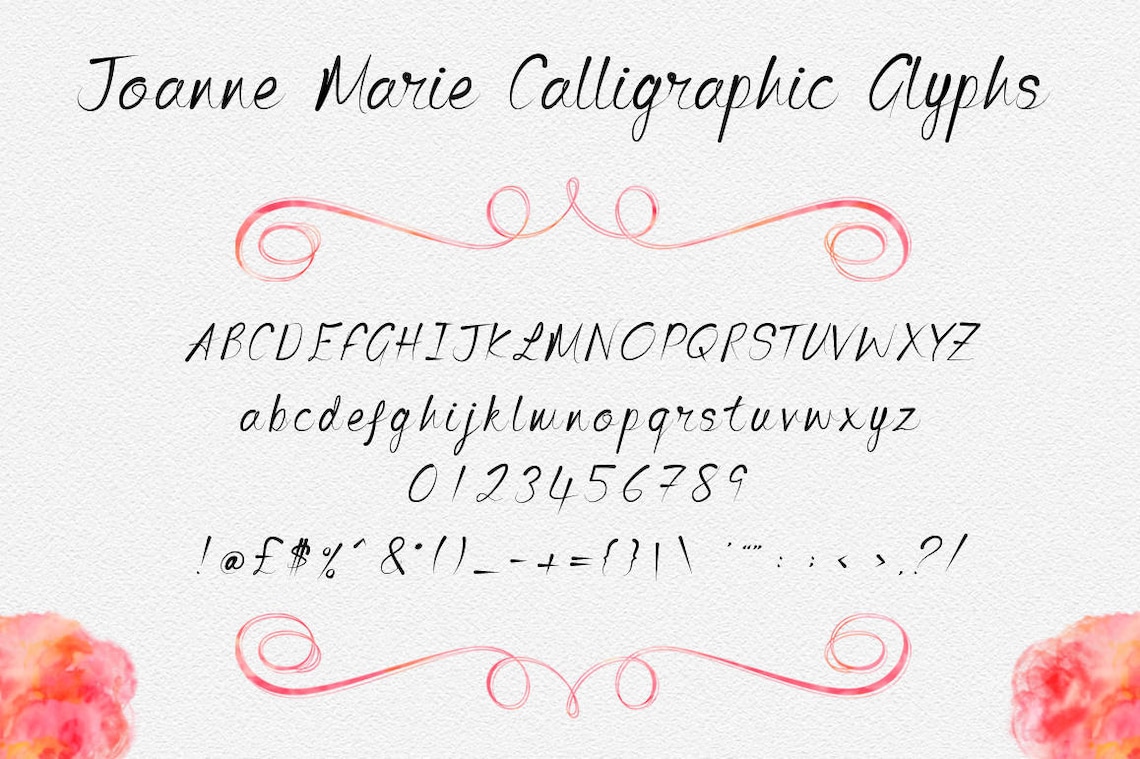 Calligraphy Font Joanne Marie Calligraphic Font Elegant Fonts Wedding ...
