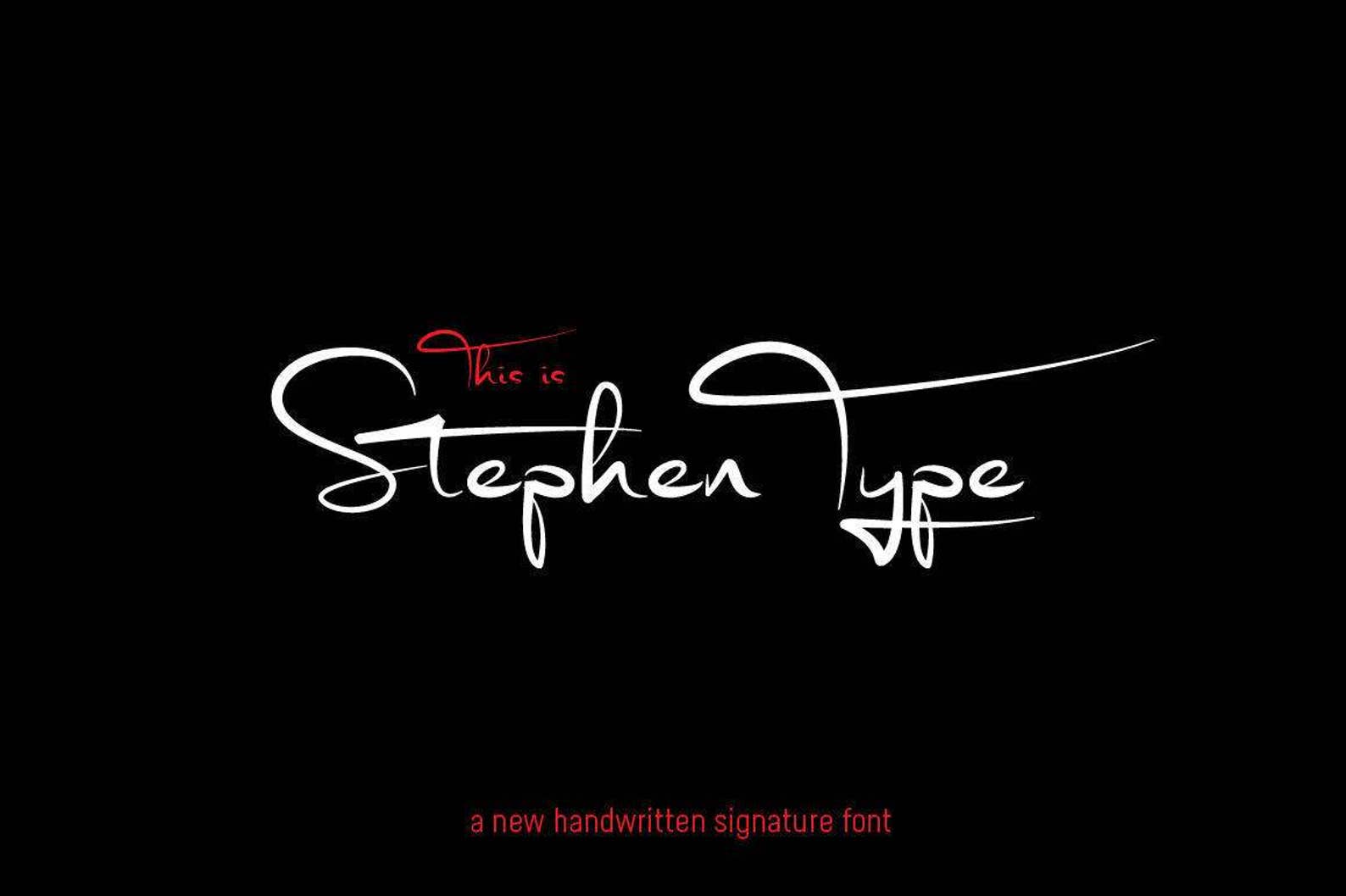 Signature Font Stephen Type Digital Font Brush Script Font Calligraphy ...