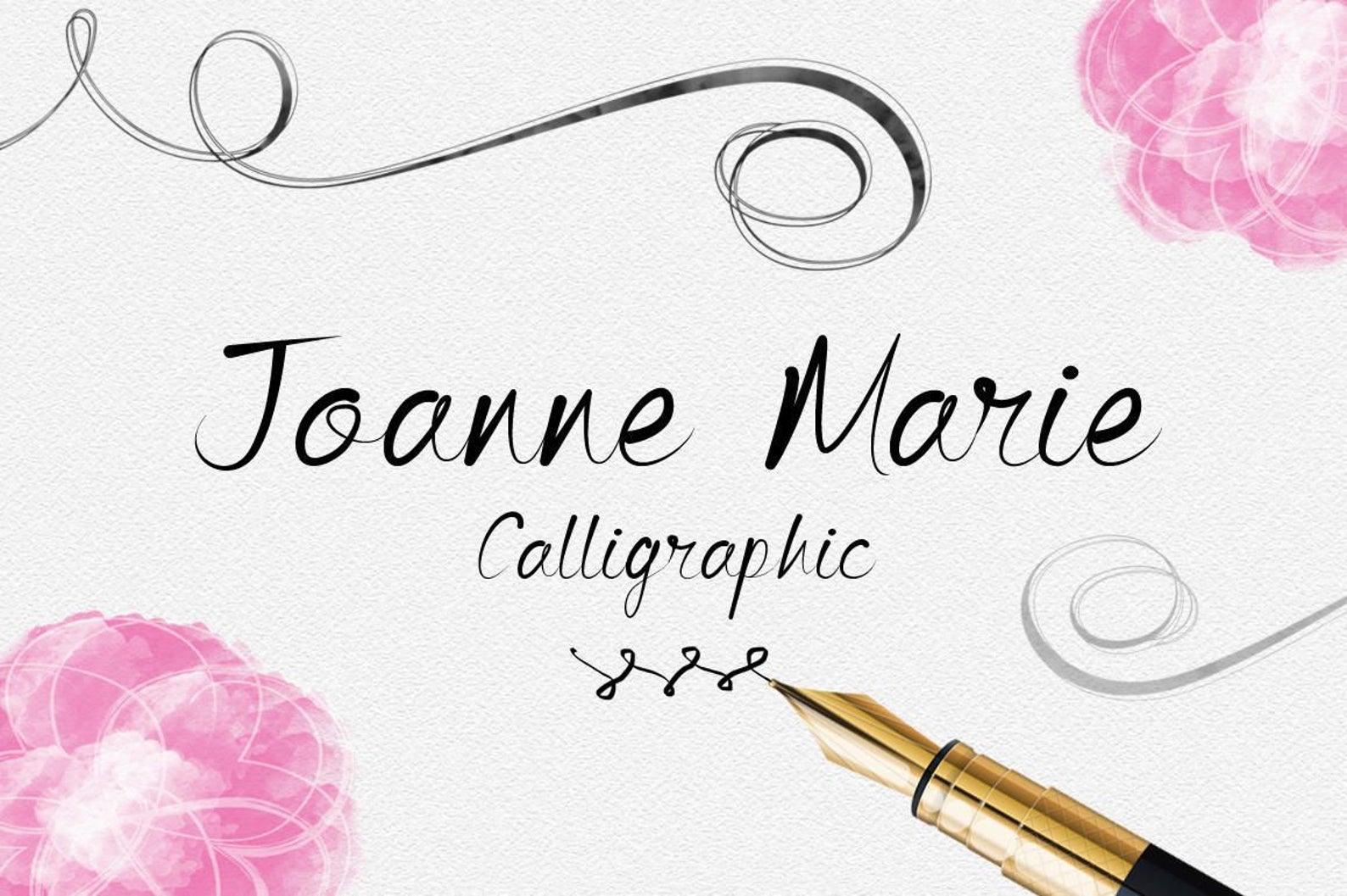 Calligraphy Font Joanne Marie Calligraphic Font Elegant Fonts Wedding ...