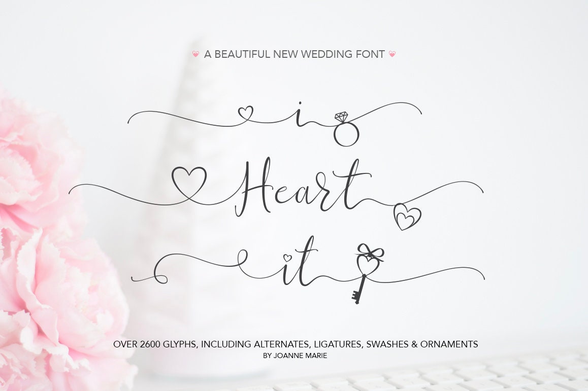 The Heart Swash Font Bundle Waterfalls Font Wedding Fonts Heart Swash ...