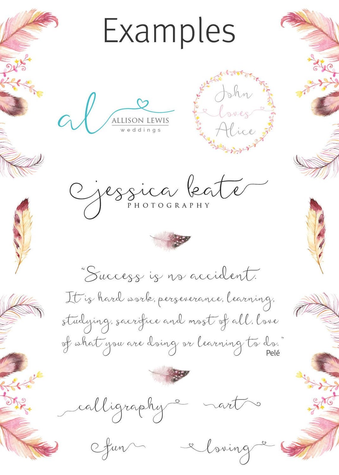 Wedding Font Script Font Featherly Font Calligraphy Font Cursive Font ...
