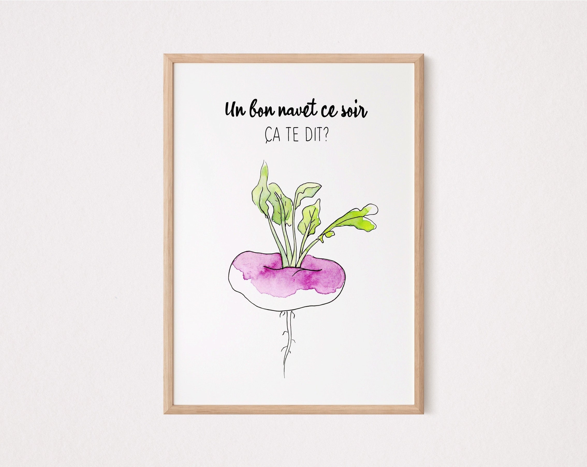 Funny Turnip Pun Printable Art, Unique and Whimsical Home Decor ...