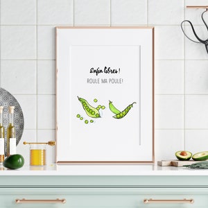 Funny Peas Quote Printable Art, Hilarious Vegetable Pun Wall Decor ...