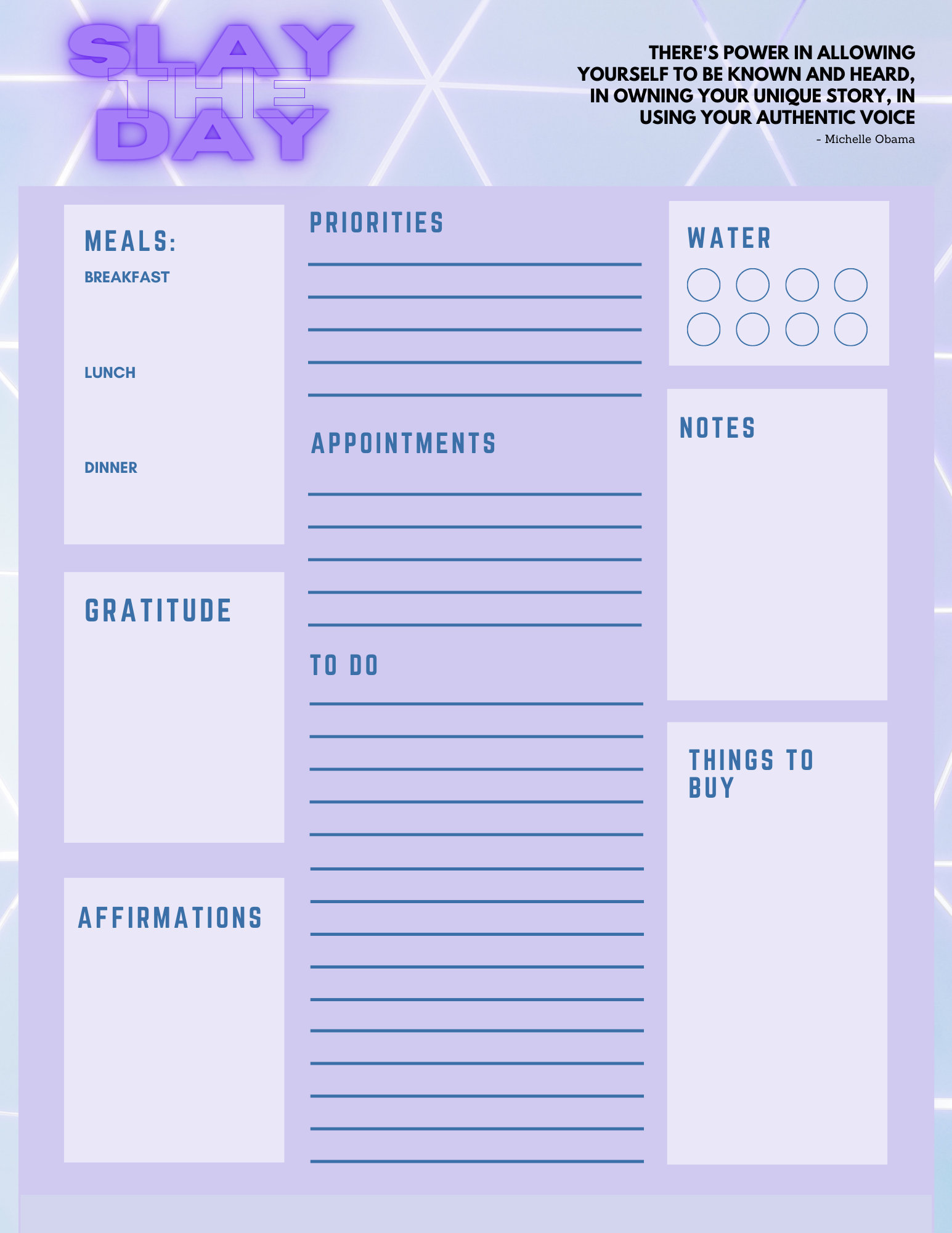 Slay the Day Printable Daily Planner - Etsy