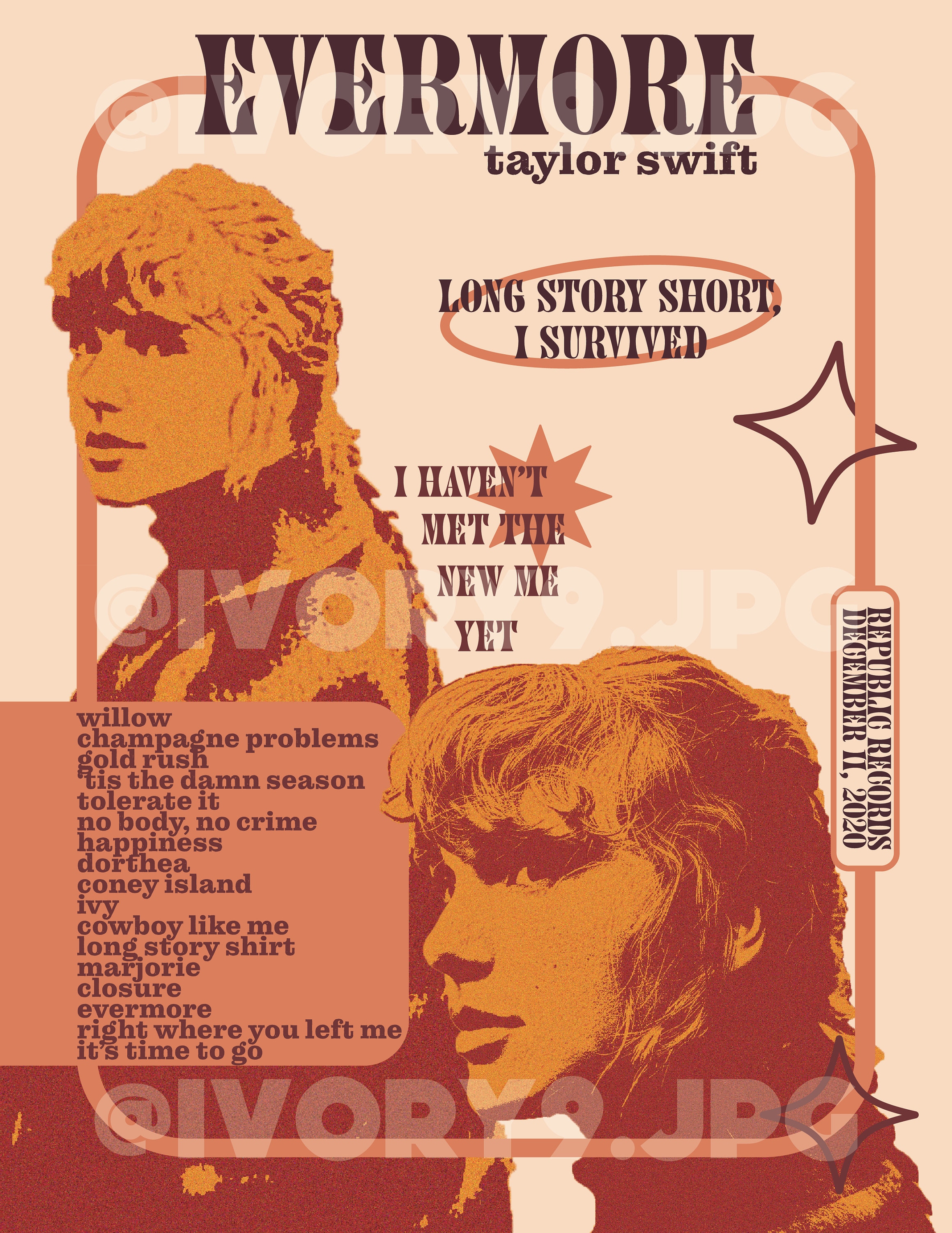 EVERMORE digital Download Taylor Swift Album Poster - Etsy