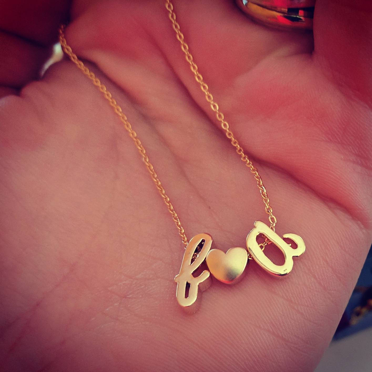 Initial Letter Name Monogram Necklace Rose Gold Silver Gold ...